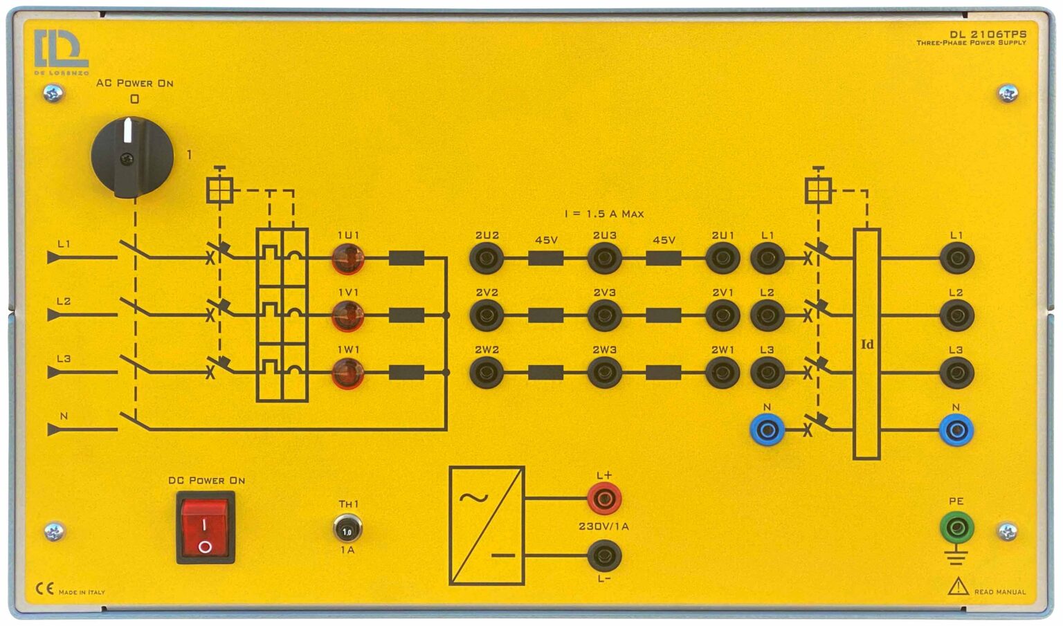 THREE-PHASE POWER SUPPLY - De Lorenzo Training & Didactical Equipment